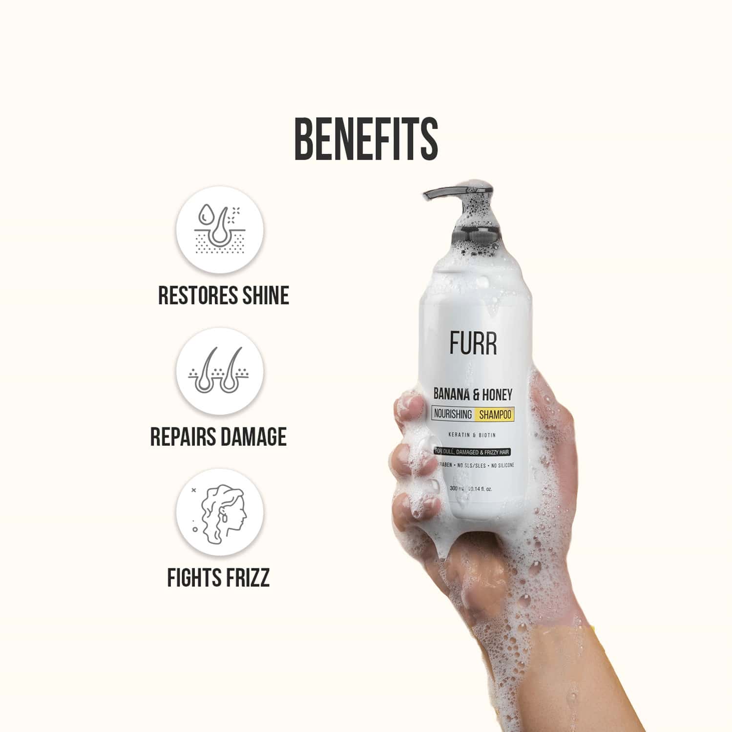 Buy FURR BANANA AND HONEY NOURISHING SHAMPOO - 300ML NOURISHES HAIR AND ...