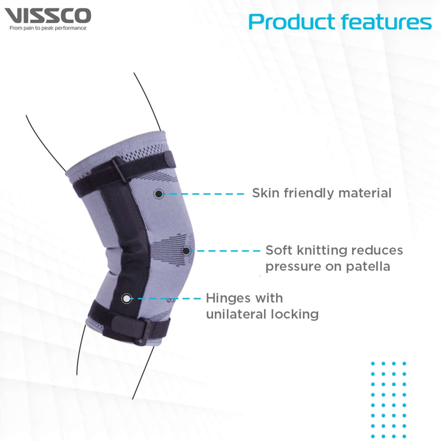Buy VISSCO HINGED KNEE CAP | KNEE JOINT WITH MEDIOLATERAL HINGES - XL ...