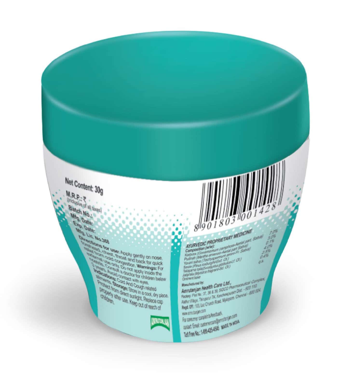 Buy Amrutanjan Relief Cough & Cold Rub Bottle Of 30 G Online at Flat 18 ...