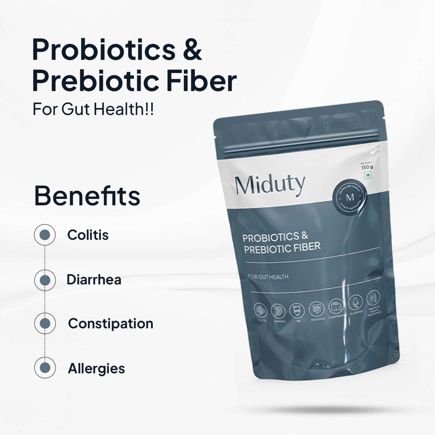 Buy MIDUTY PALAK NOTES PROBIOTICS & PREBIOTIC POWDER FOR GUT HEALTH ...