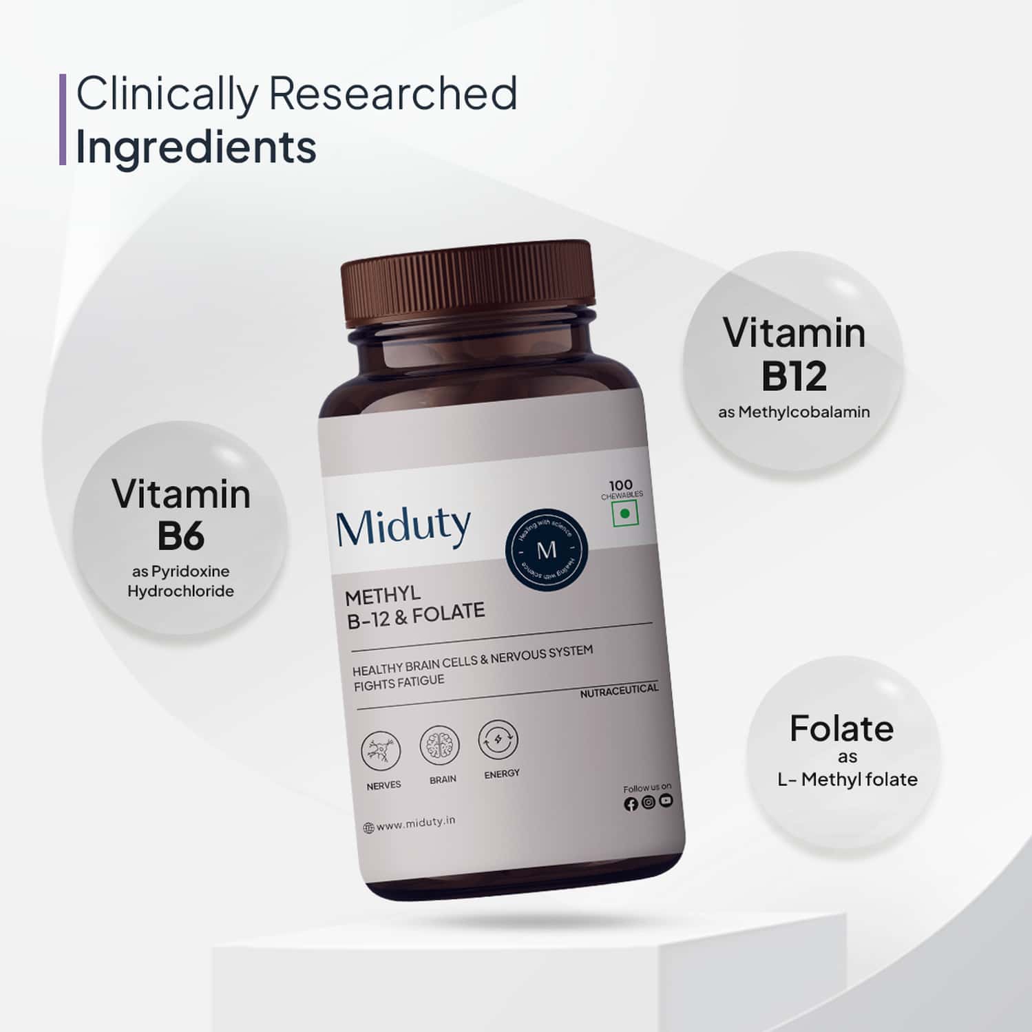 Buy MIDUTY PALAK NOTES VITAMIN B12 SUPPLEMENT METHYLCOBALAMIN - FOLATE ...