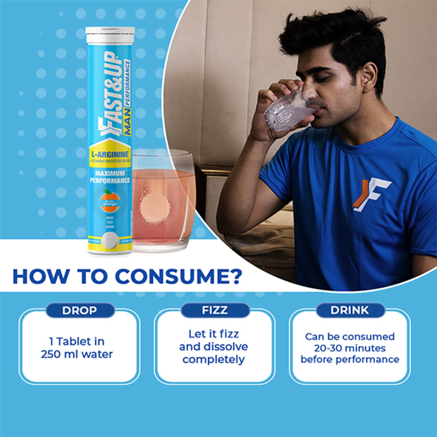 Buy FAST&UP MAN PERFORMANCE - 1500MG - 60 EFFERVESCENT TABLETS | ORANGE ...