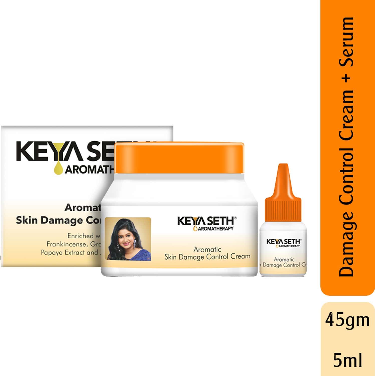 Buy KEYA SETH AROMATHERAPY SKIN DAMAGE CONTROL CREAM + SERUM45GM Online ...