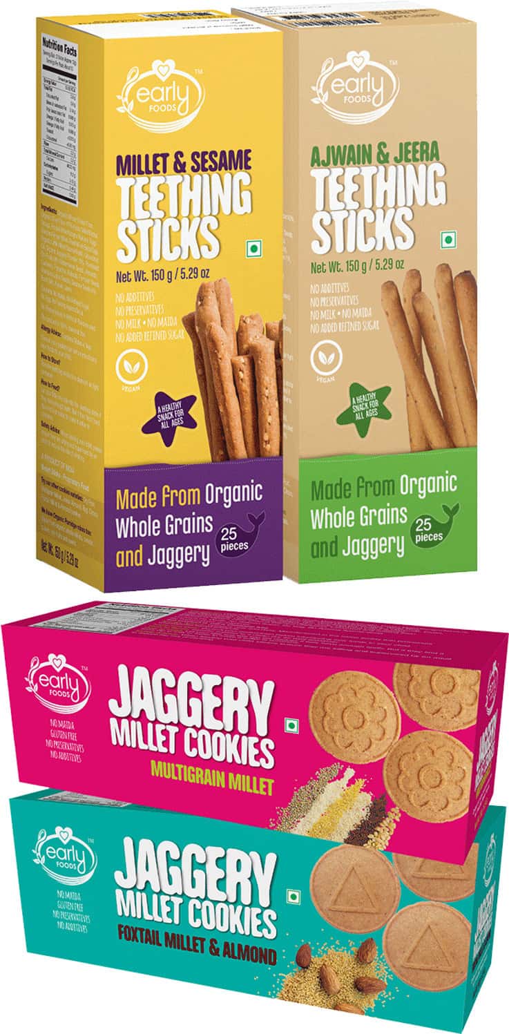 Buy ASSORTED PACK OF 4 ORGANIC KIDS SNACKS (RAGI & AJWAIN STICKS ...