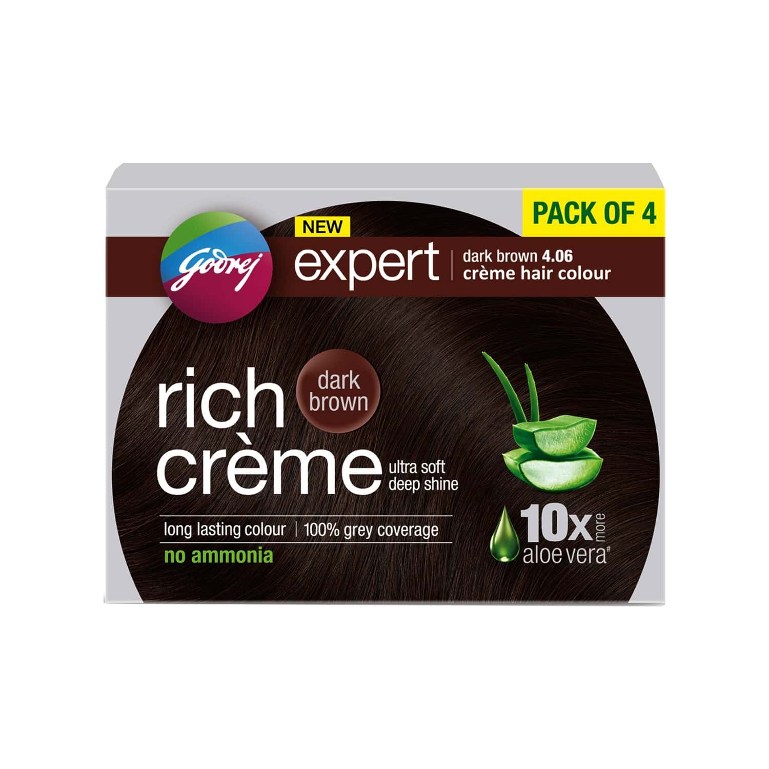 Buy GODREJ EXPERT NEW CREME HAIR COLOUR - DARK BROWN - PACK OF 4 Online ...