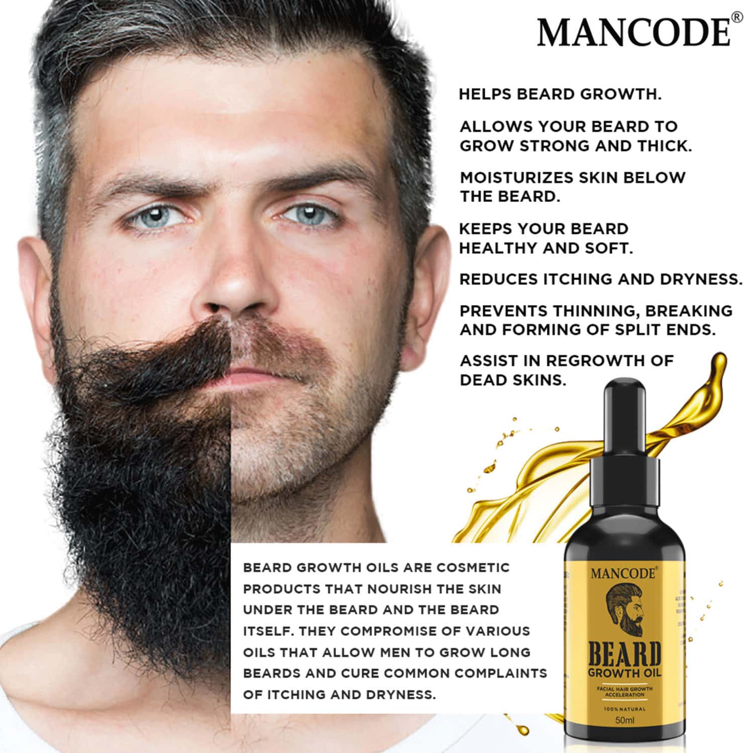 Buy MANCODE BEARD GROWTH OIL, 50ML Online & Get Upto 60% OFF at PharmEasy