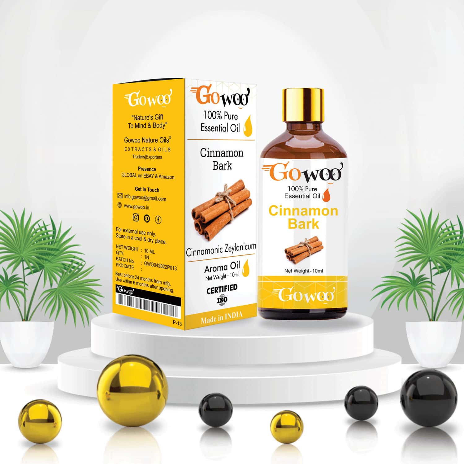 Buy GO WOO 100% PURE CINNAMON BARK OIL, VIRGIN & UNDILUTED 10 ML Online ...