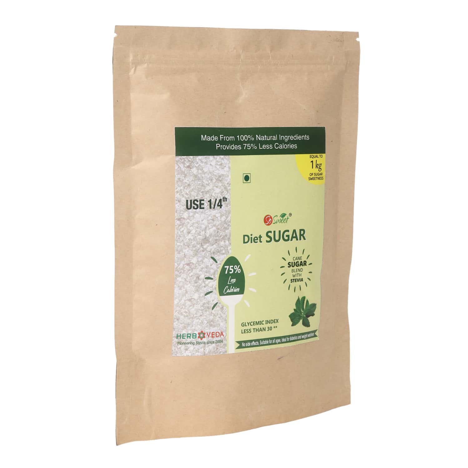 Buy SO SWEET 75% LESS CALORIES DIET SUGAR POUCH, 250GM - LOW CALORIE ...