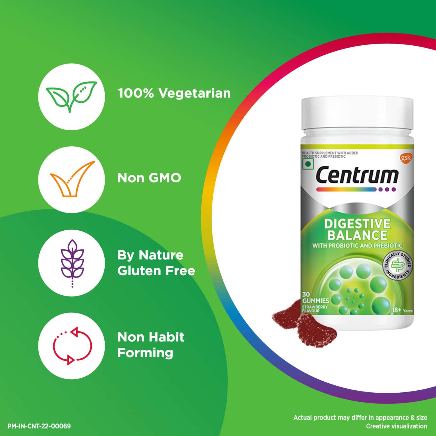 Buy CENTRUM DIGESTIVE BALANCE GUMMIES, 30S 100% VEG MULTIVITAMIN Online ...
