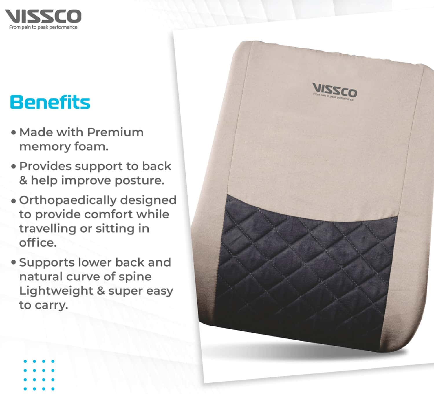 Buy VISSCO SMART ORTHOPAEDIC BACK REST | FOR PODTURE CORRECTION ...