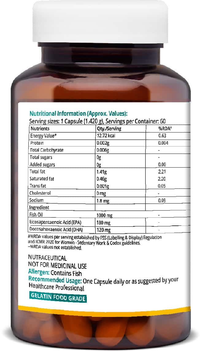 Buy PHARMEASY FISH OIL 1000MG SOFT GELATIN 60 CAPSULES Online & Get ...