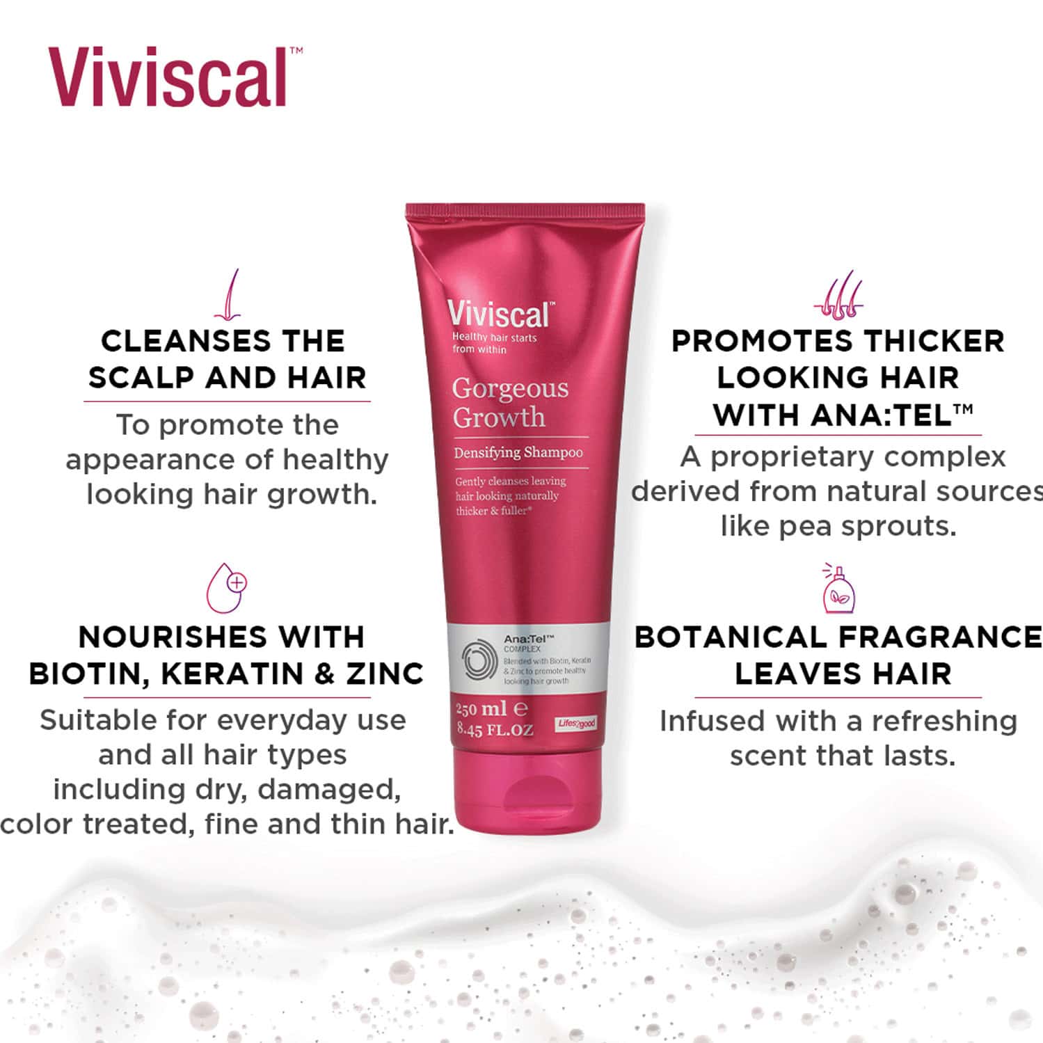 Buy VIVISCAL GORGEOUS GROWTH DENSIFYING SHAMPOO 250 ML Online & Get ...