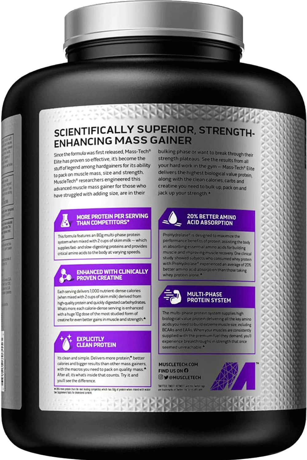 Buy MUSCLETECH MASS TECH ELITE 7 LB 3.17KG JAR Online & Get Upto 60% ...