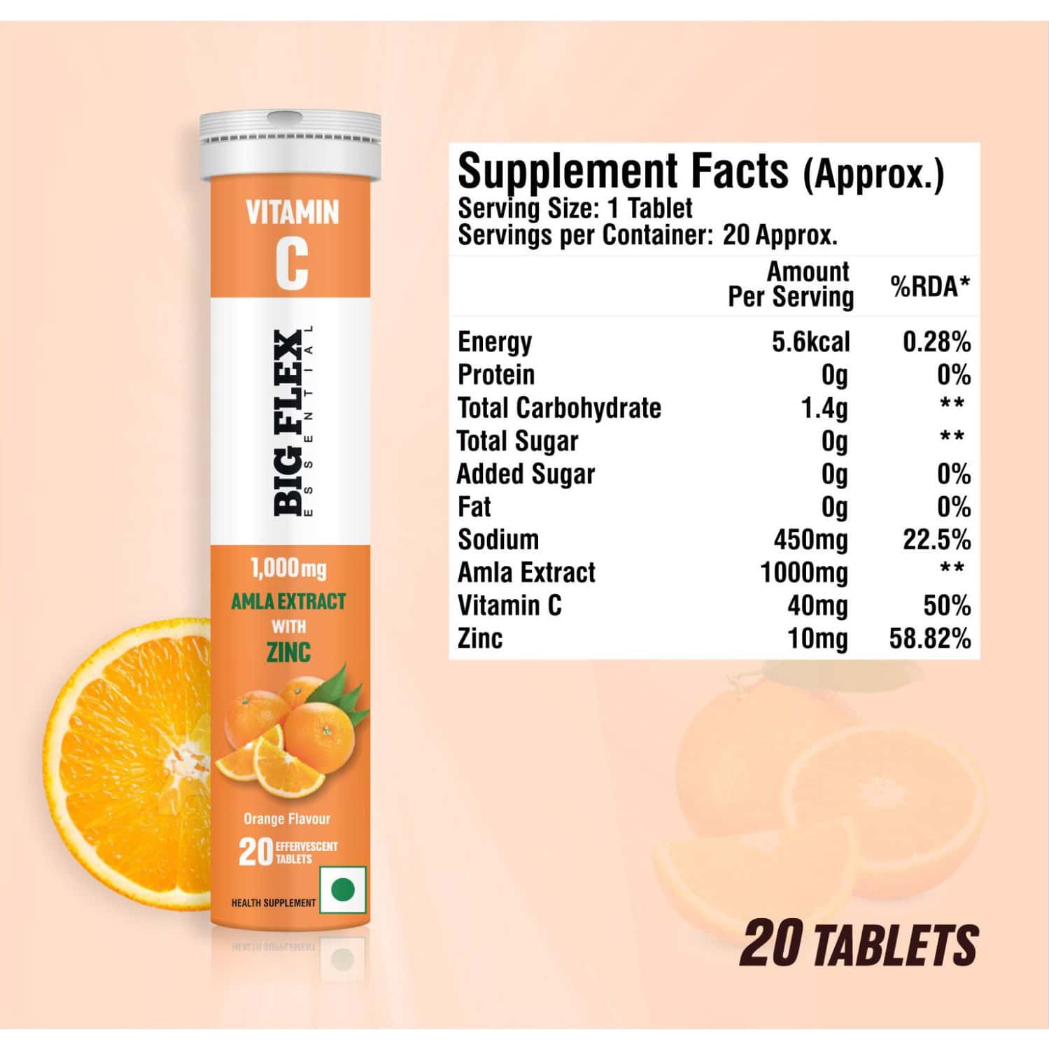 Buy BIGFLEX VITAMIN-C 1000MG NATURAL AMLA EXTRACT + 10MG ZINC|PACK OF 4 ...