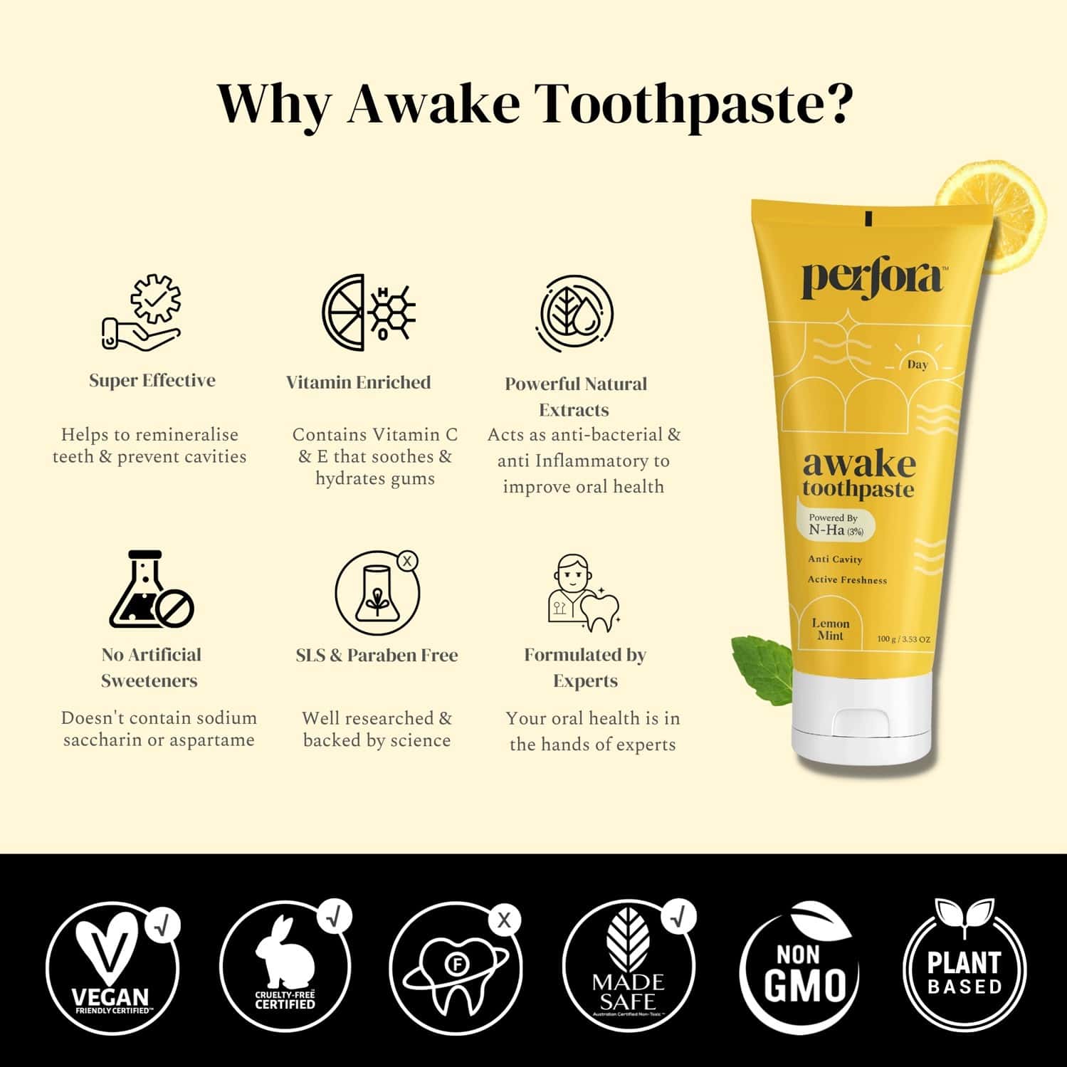 Buy PERFORA AWAKE TOOTHPASTE - LEMON MINT Online & Get Upto 60% OFF at ...