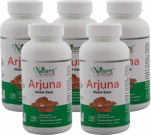Buy NATURZ AYURVEDA ARJUNA 500MG 120 CAPSULES (PACK OF 5) Online & Get ...
