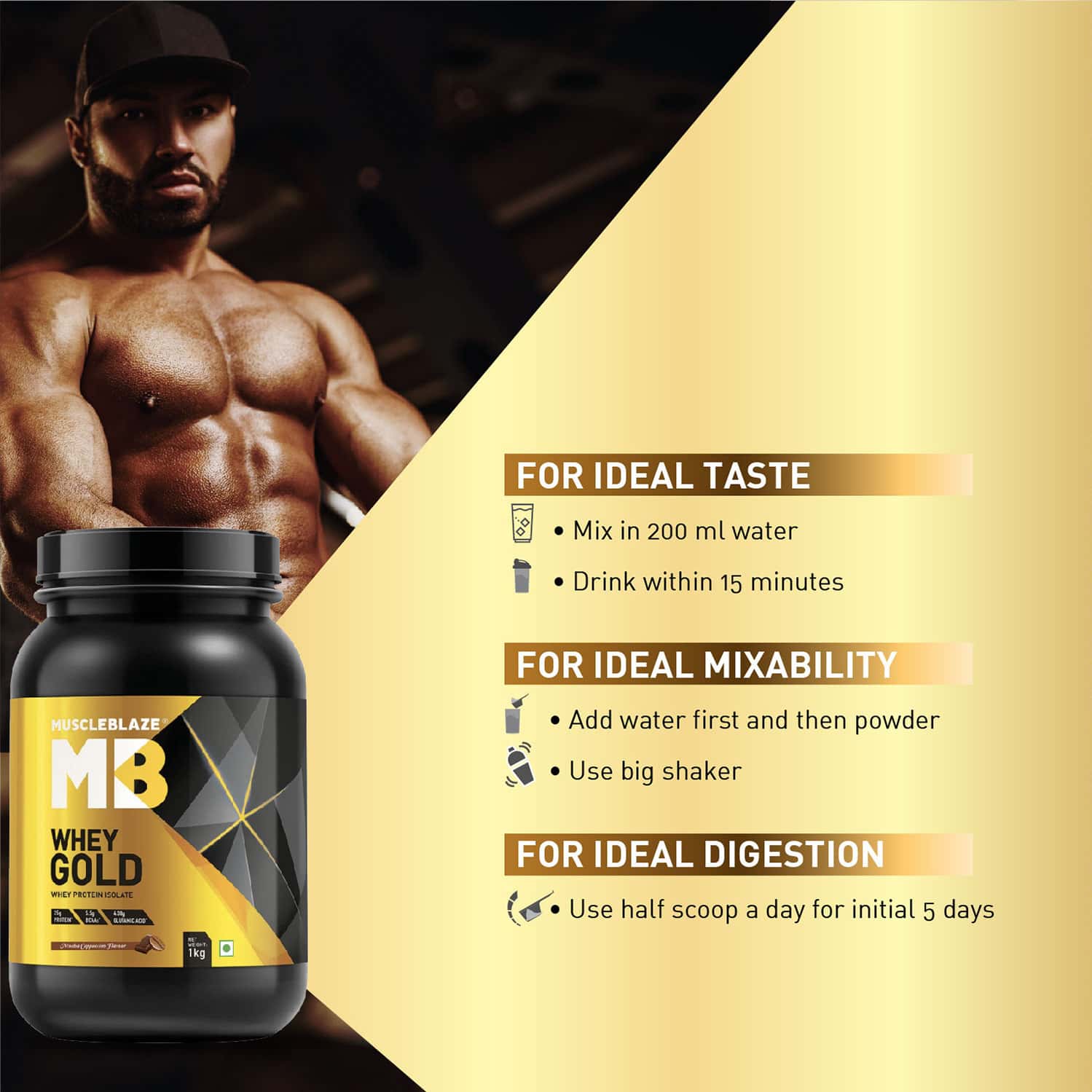 Buy MUSCLEBLAZE WHEY GOLD 100% WHEY PROTEIN ISOLATE WITH DIGEZYME ...