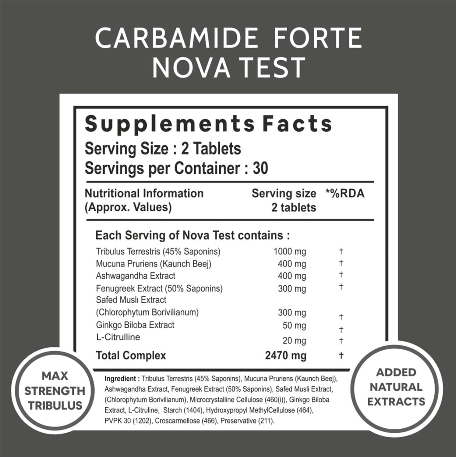 Buy CARBAMIDE FORTE TESTOSTERONE SUPPLEMENT TRIBULUS TERRESTRIS 1000MG ...