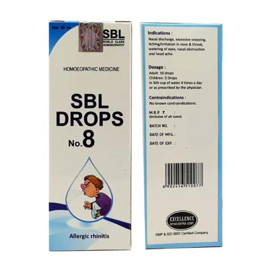 Buy SBL DROPS NO. 8 ( FOR ALLERGIC RHINITIS) 30 ML PACK OF 2 Online ...
