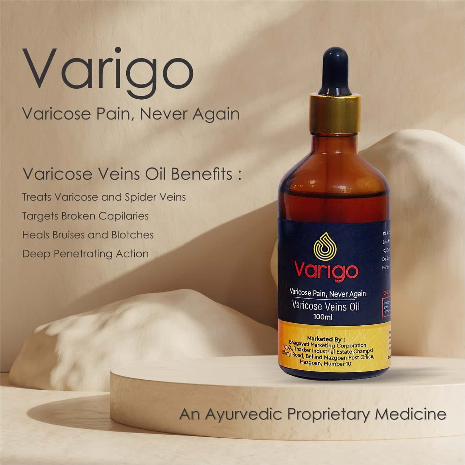 Buy VARIGO -VERICOSE VEINS OIL-100ML Online & Get Upto 60% OFF at PharmEasy