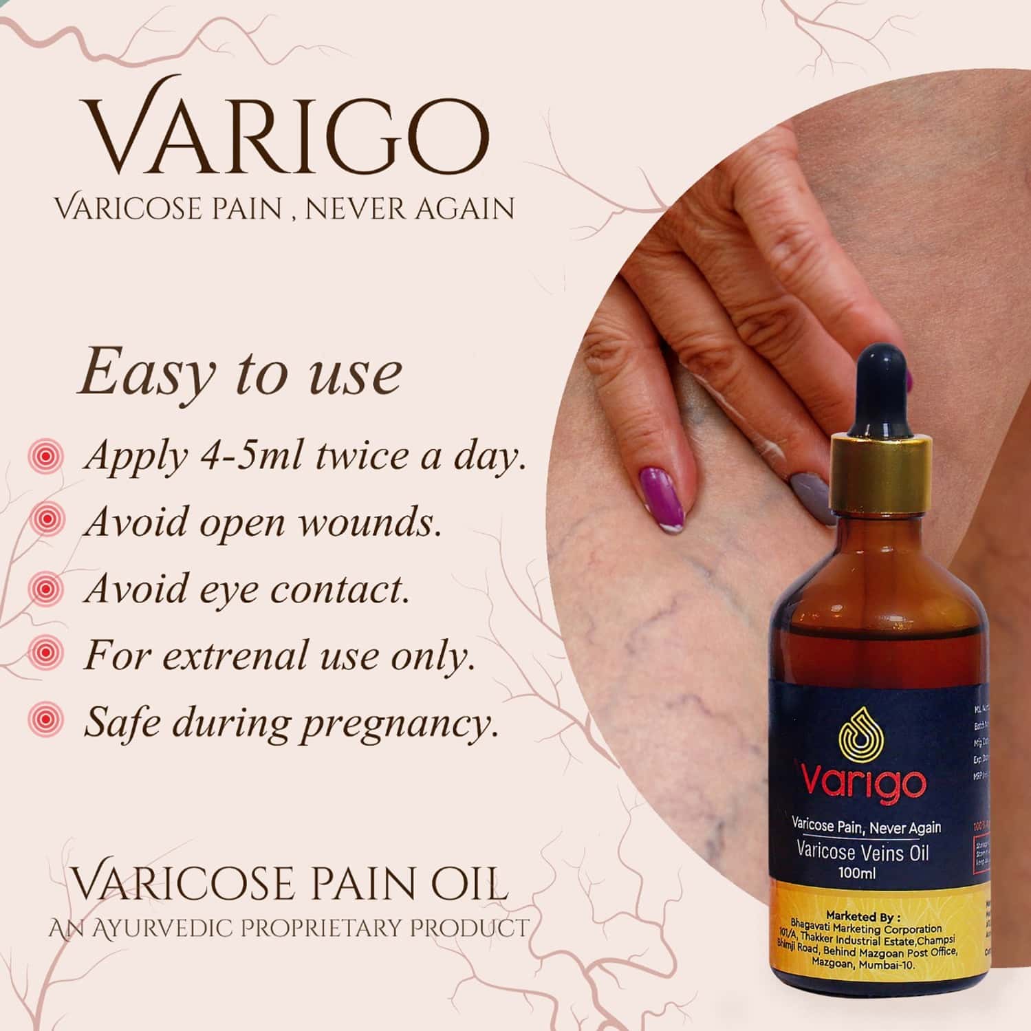 Buy VARIGO -VERICOSE VEINS OIL-100ML Online & Get Upto 60% OFF at PharmEasy