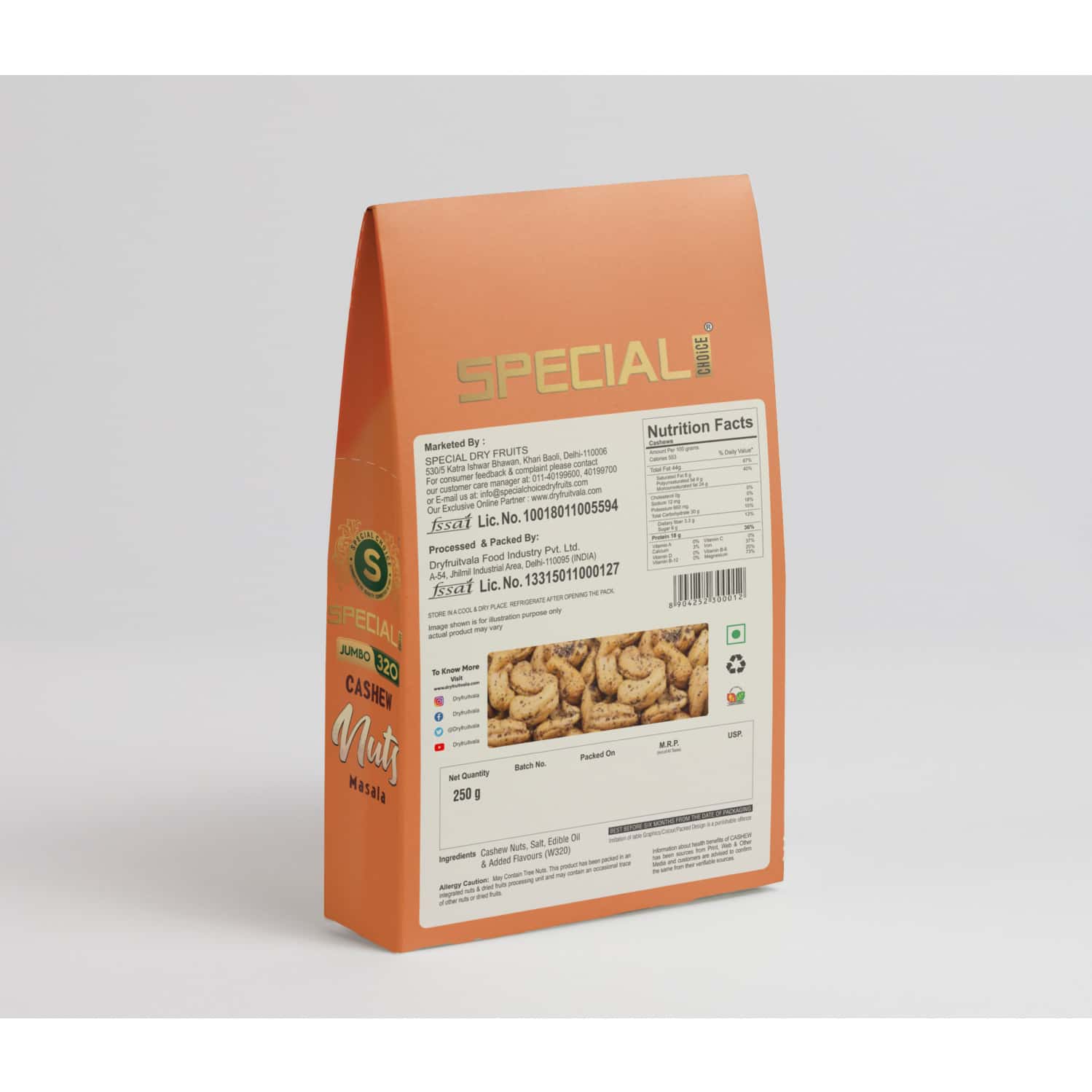 Buy SPECIAL CHOICE CASHEW NUTS ROASTED N MASALA VACUUM PACK 250G X 4 Online & Get Upto 60% OFF ...