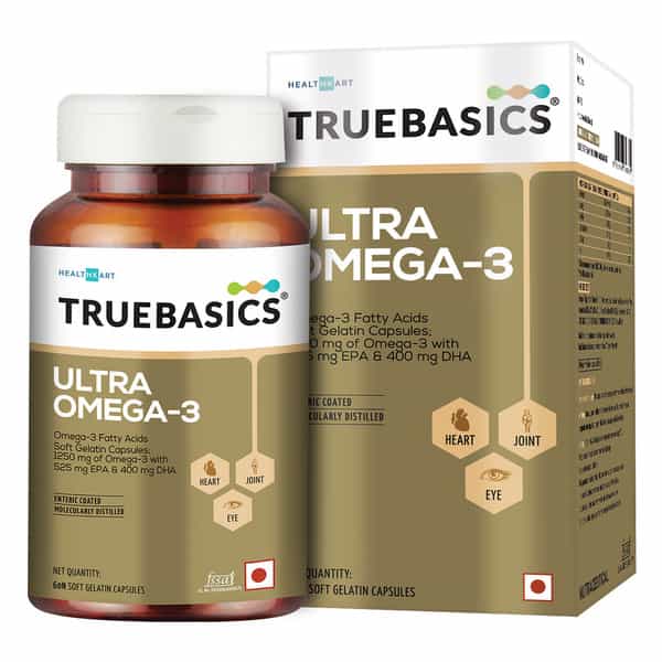 Buy TRUEBASICS ULTRA OMEGA FISH OIL TRIPLE STRENGTH ENRICHED| 425MG EPA ...