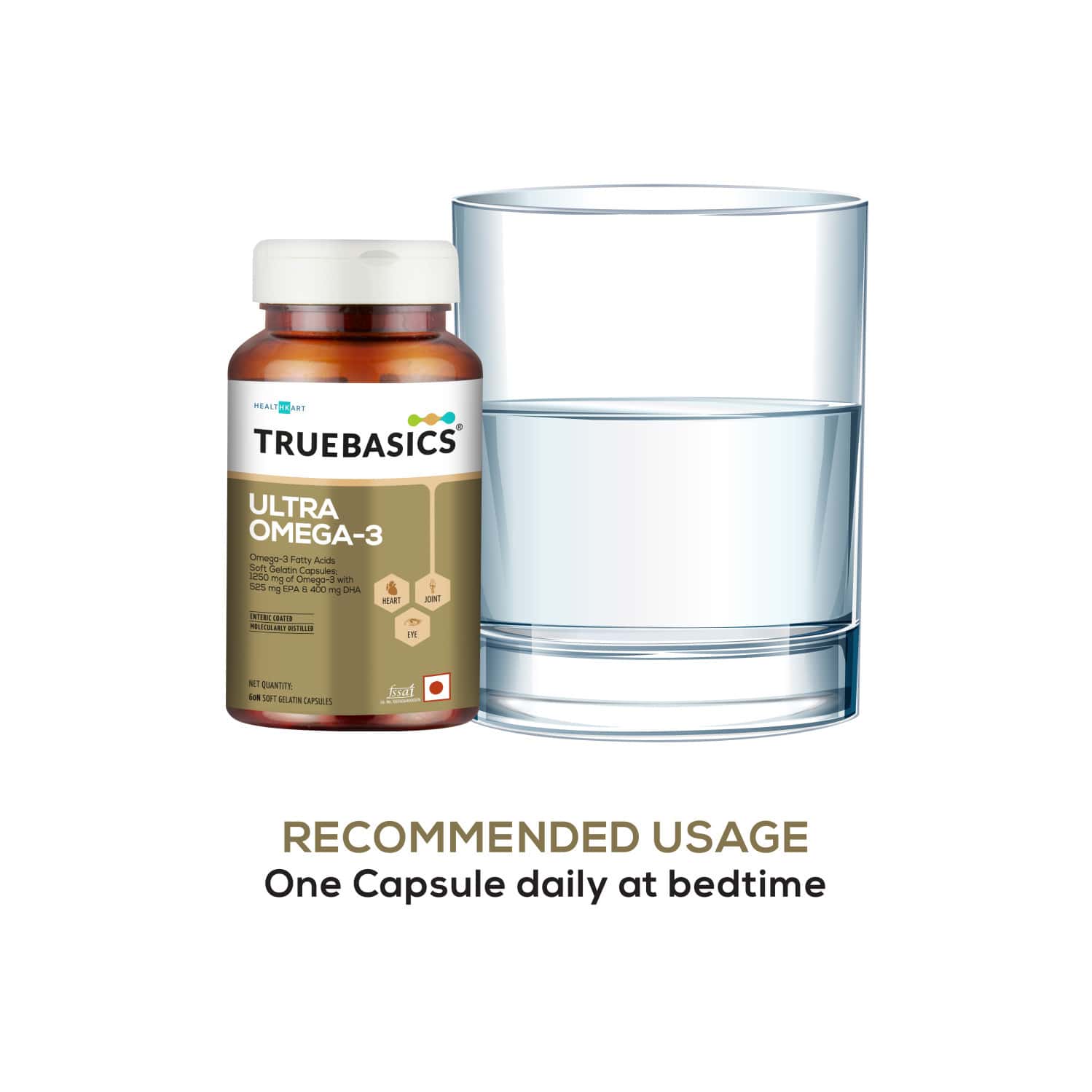 Buy TRUEBASICS ULTRA OMEGA FISH OIL TRIPLE STRENGTH ENRICHED| 425MG EPA ...