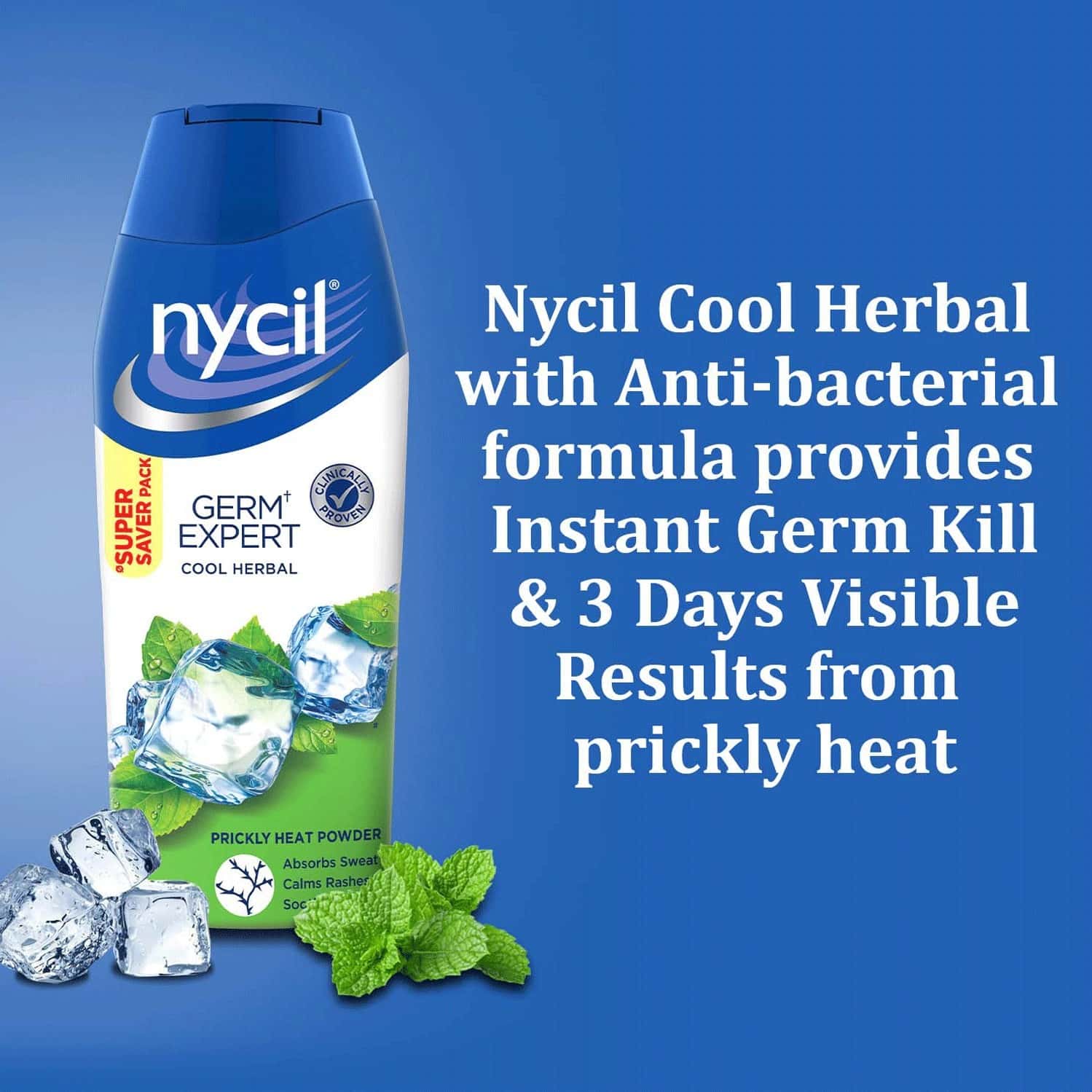 Buy NYCIL COOL HERBAL PRICKLY HEAT TALCUM POWDER 400GM Online & Get ...