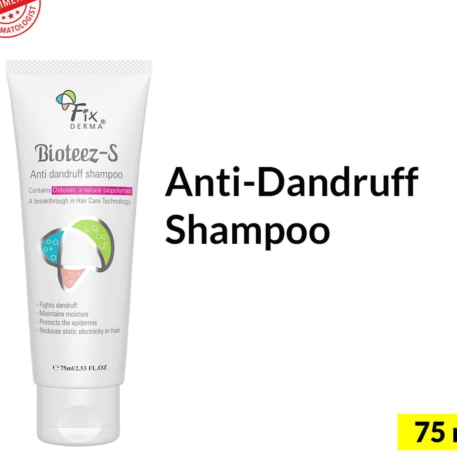Buy FIXDERMA BIOTEEZ-S ANTI DANDRUFF SHAMPOO FOR FLAKY DRY SCALP - 75ML ...