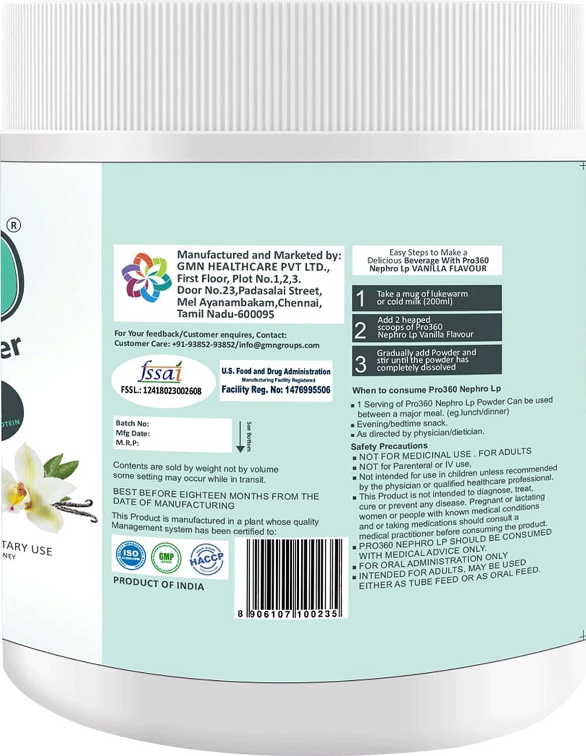 Buy PRO360 NEPHRO LP VANILLA NUTRITION DRINK TIN OF 400 G Online & Get ...