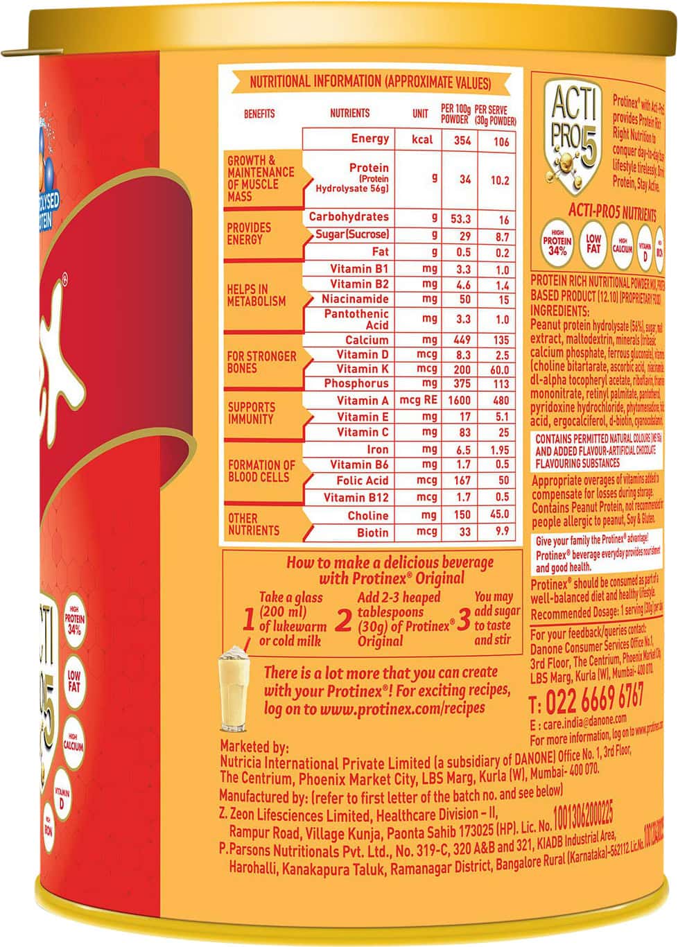 Buy PROTINEX ORIGINAL ACTI PRO 5 POWDER 250 MG Online & Get Upto 60% ...