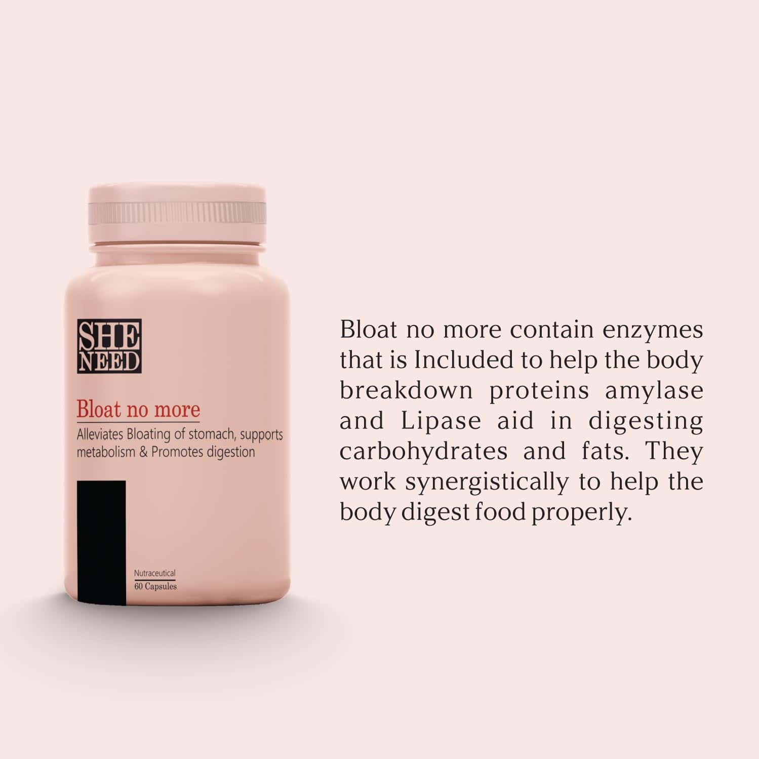 Buy SHENEED BLOAT NO MORE-DIGESTIVE SUPPLEMENT WITH HERBAL ESSENTIAL ...