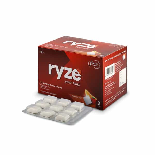 Buy RYZE NICOTINE GUM 2MG | SOFT CHEW | EASY ON THROAT I FRUIT BLAST (9 GUMS PER STRIP, PACK OF ...