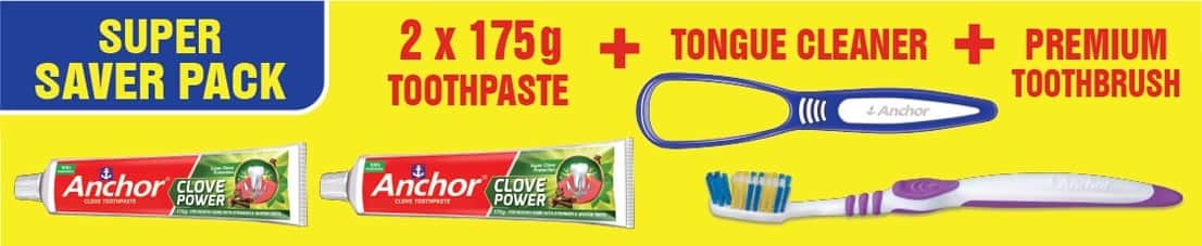 Buy ANCHOR CLOVE TOOTHPASTE POWER SAVER PACK - 175GM X 2 Online & Get ...