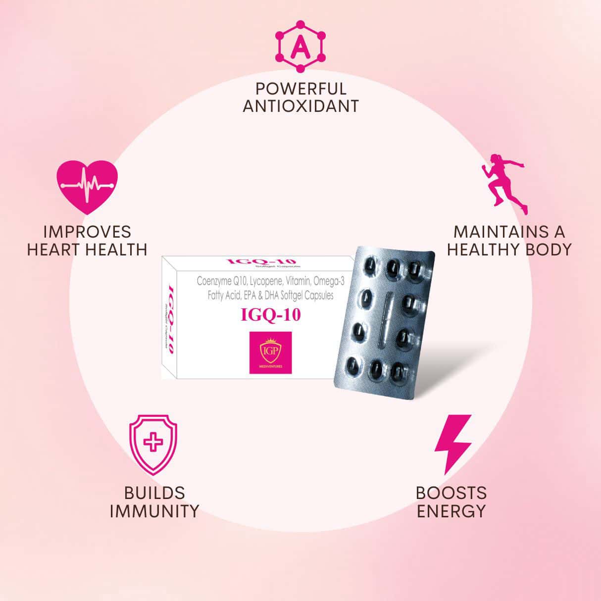 Buy IGQ-10 COENZYME Q10 CAPSULES FOR BODY AND HEART HEALTH (30 CAPSULES ...