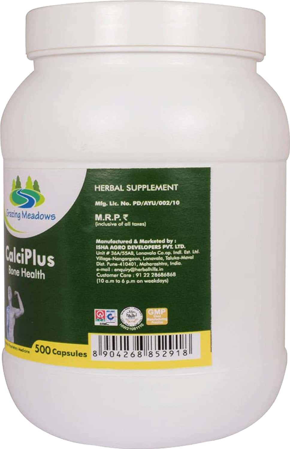 Buy GRAZING MEADOWS CALCI PLUS 500 CAPSULES (675 MG) - NATURAL CALCIUM ...