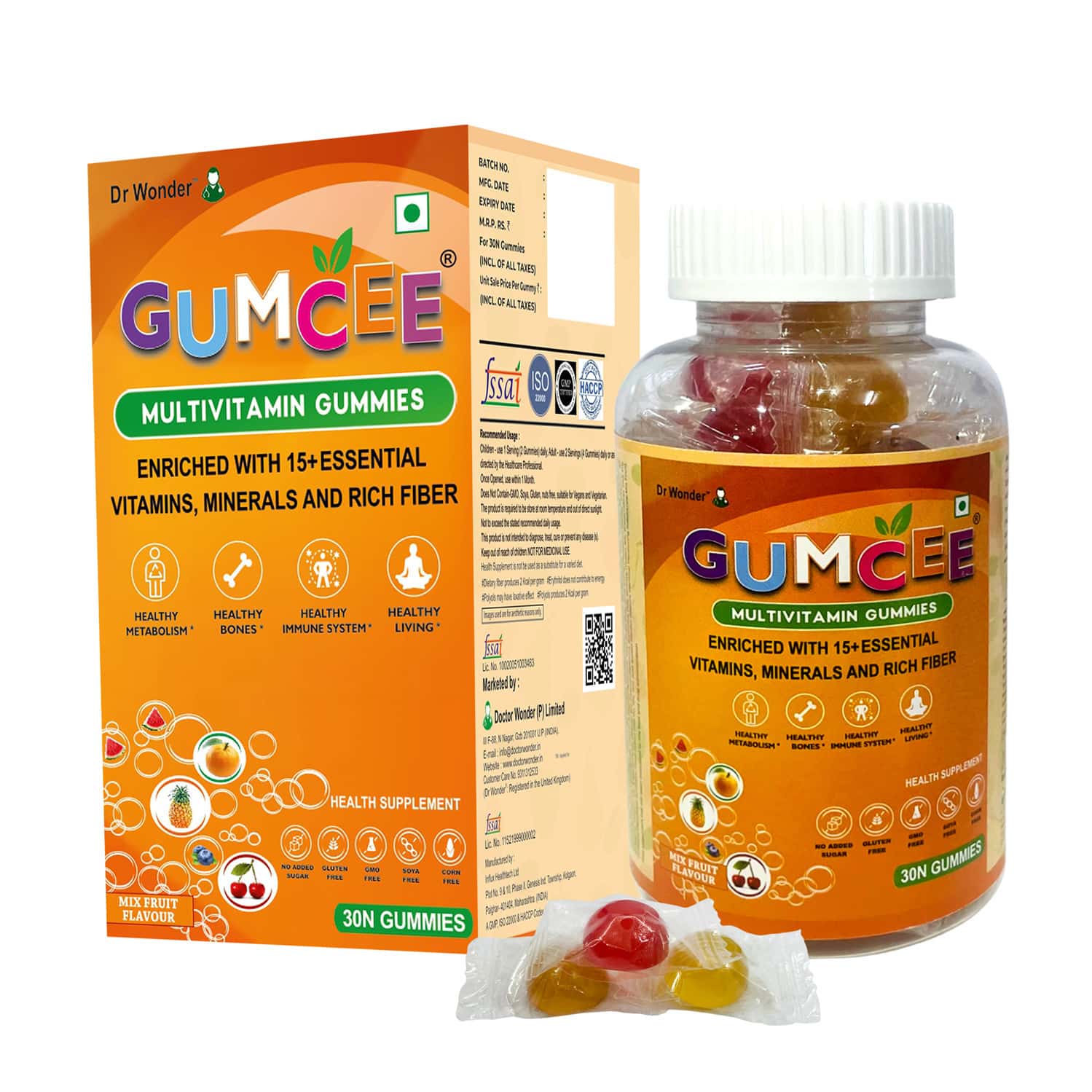 Buy DR WONDER GUMCEE MULTIVITAMIN GUMMIES|15+ESSENTIAL VITAMINS ...
