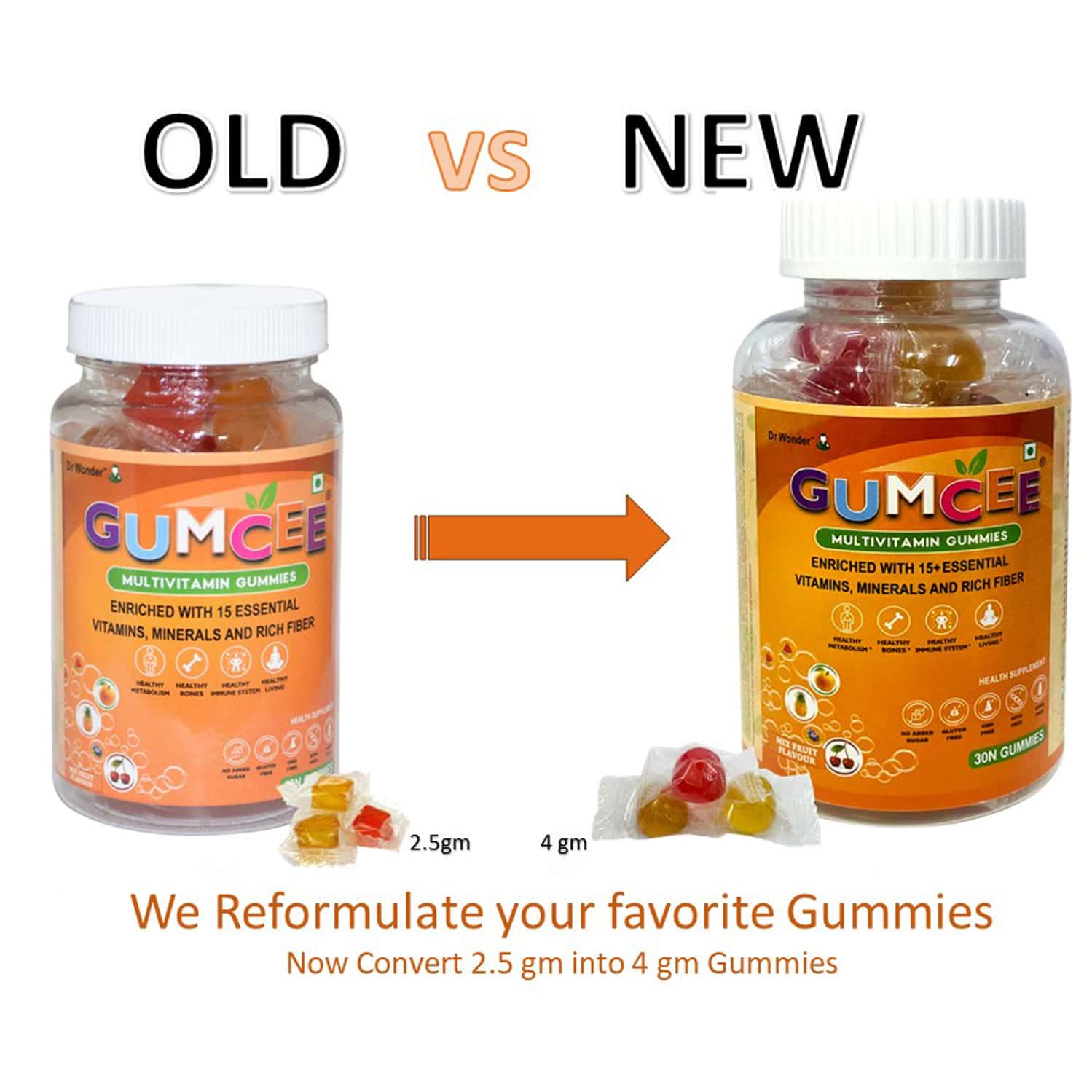 Buy DR WONDER GUMCEE MULTIVITAMIN GUMMIES|15+ESSENTIAL VITAMINS ...