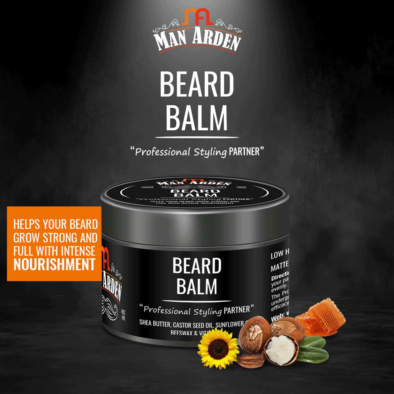 Buy MAN ARDEN BEARD BALM PROFESSIONAL STYLING FOR GLOSS FINISH HEALTHY ...
