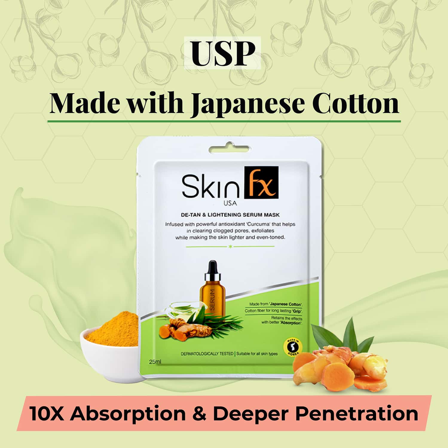 Buy SKIN FX DETAN & LIGHTENING SERUM MASK, CURCUMA THAT HELPS IN ...