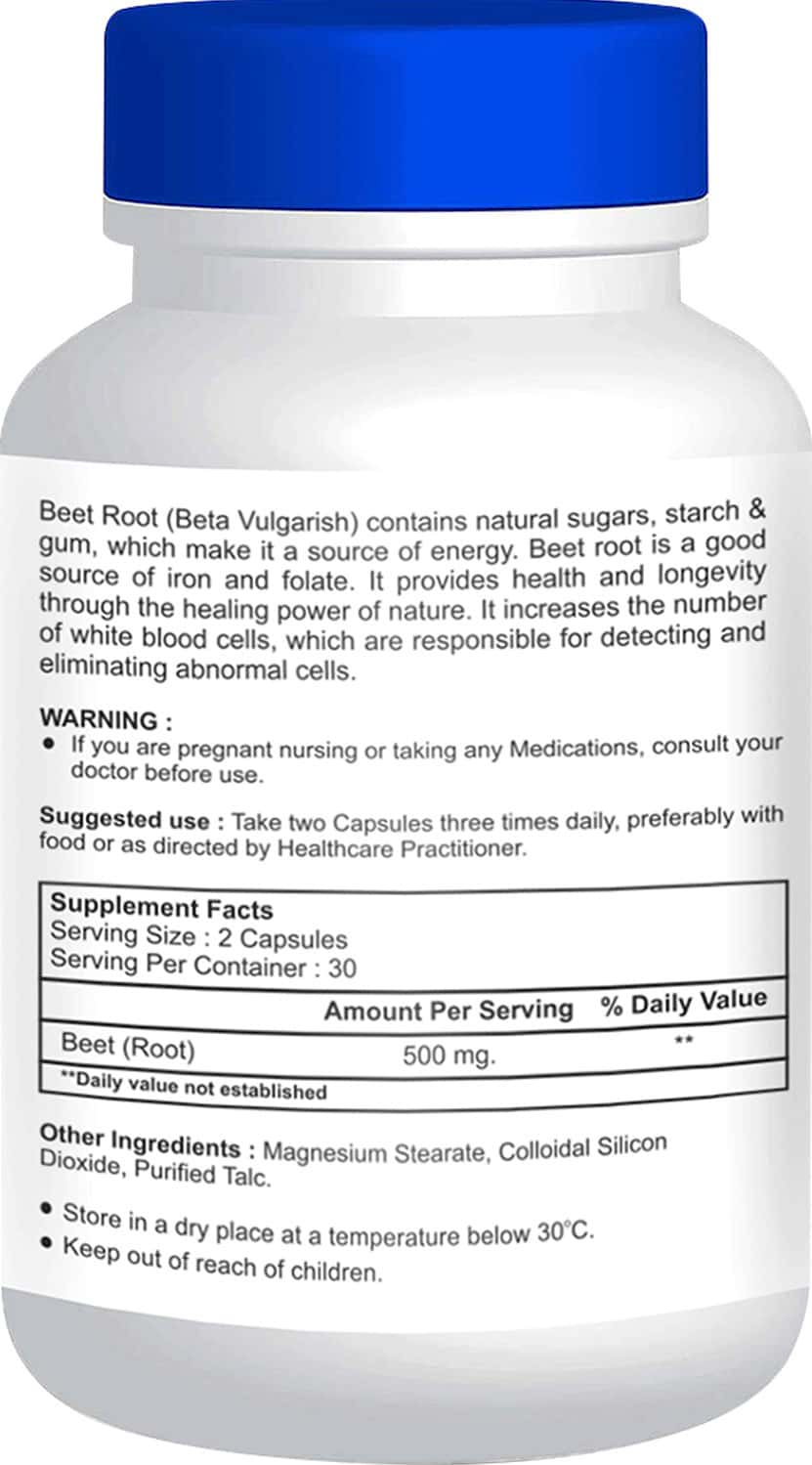 Buy HEALTHVIT BEET ROOT 500 MG 60 CAPSULES FOR IMMUNITY BOOSTER Online ...