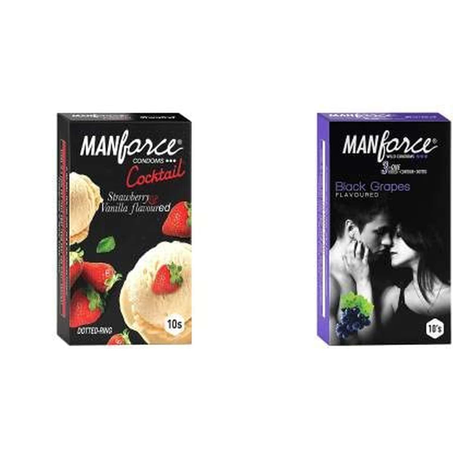 Buy MANFORCE COCKTAIL STRAWBERRY+VANILLA & 3IN1 WILD BLACK GRAPES ...