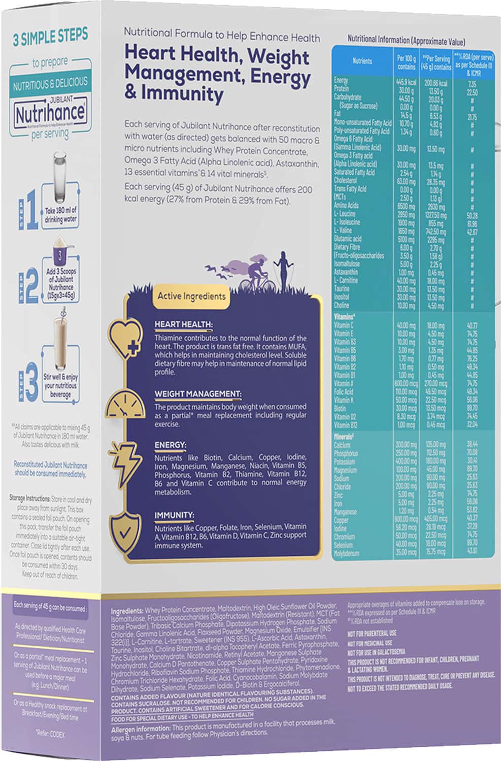 Buy JUBILANT NUTRIHANCE NUTRITIONAL FORMULA HELP ENHANCE HEALTH (400G ...