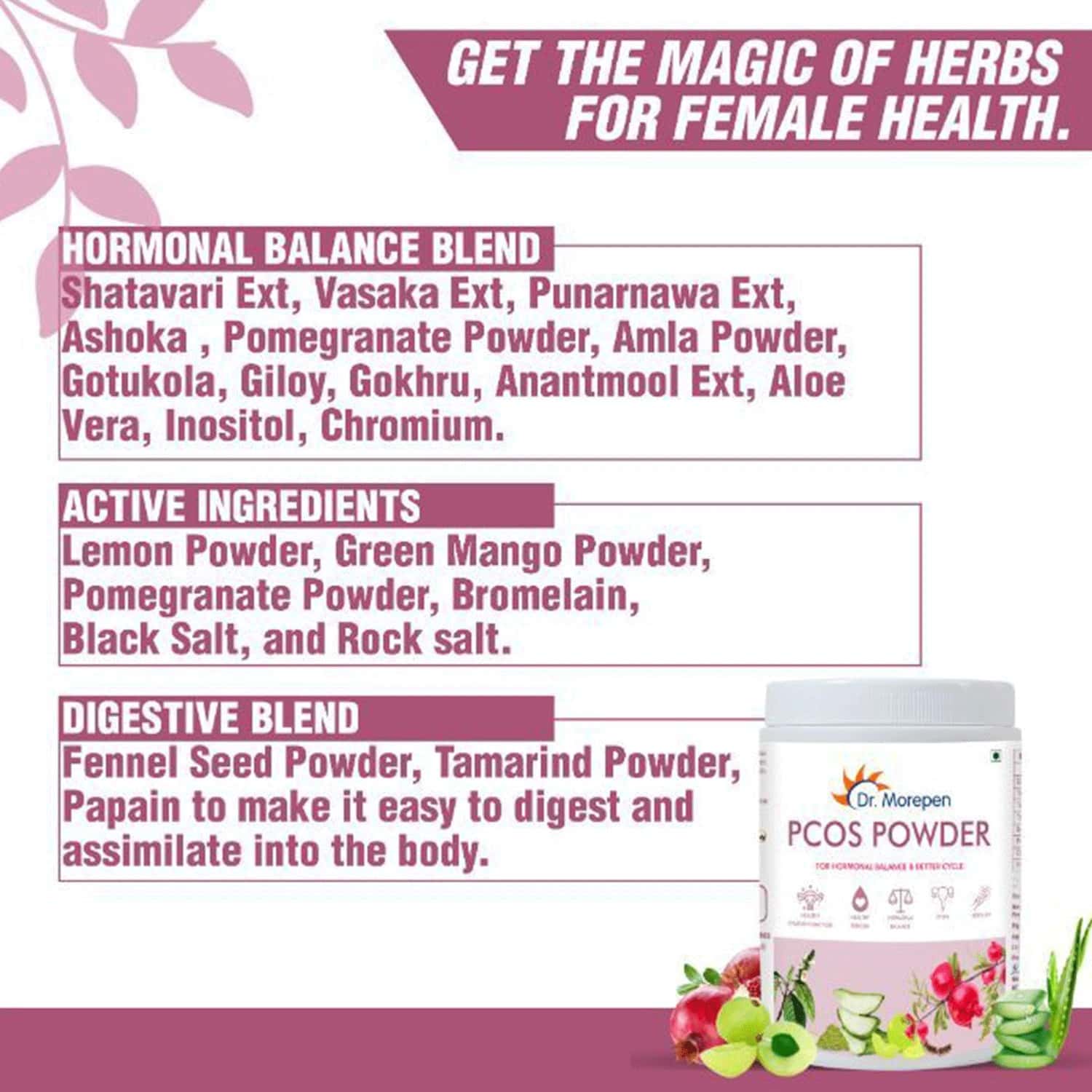 Buy DR MOREPEN PCOS POWDER FOR HORMONAL BALANCE & BETTER CYCLE ...