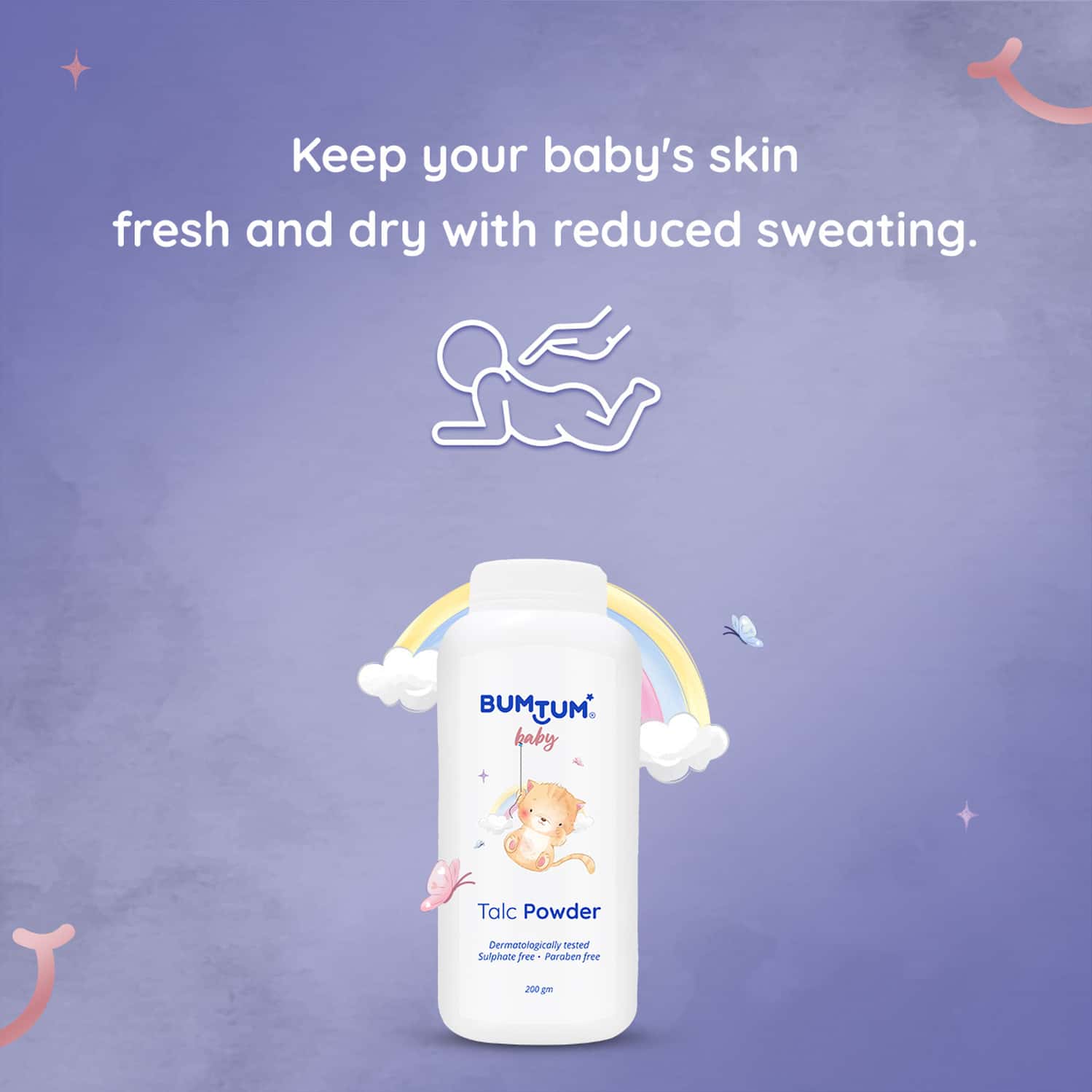 Buy BUMTUM BABY TALCUM POWDER WITH ALOE VERA, PARABEN & SULFATE FREE ...