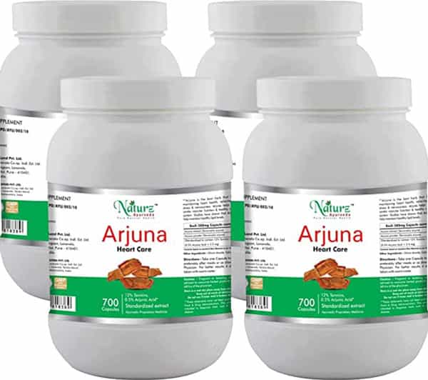 Buy NATURZ AYURVEDA ARJUNA 700 CAPSULES VALUE PACK OF 4 Online & Get ...
