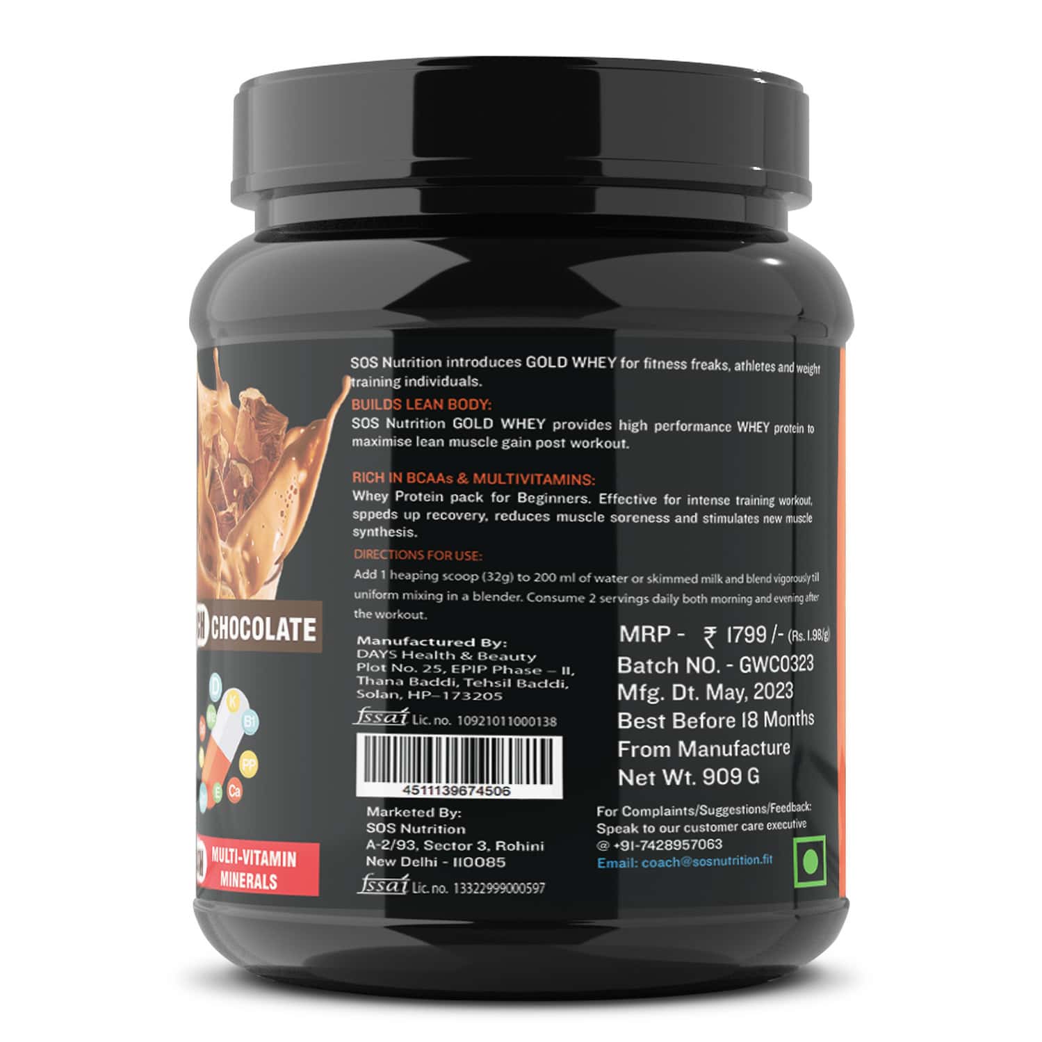 Buy SOS NUTRITION GOLD WHEY PROTEIN MEN HERBS MULTIVITAMINS CHOCOLATE ...