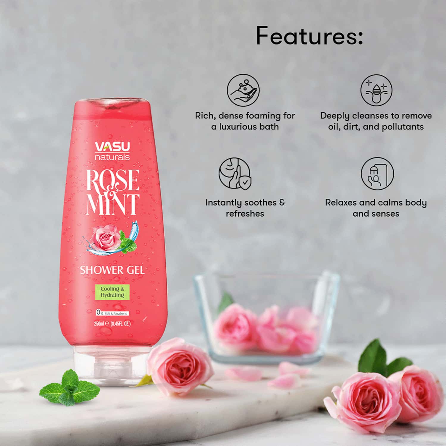 Buy VASU ROSE & MINT SHOWER GEL 250ML Online & Get Upto 60% OFF at ...
