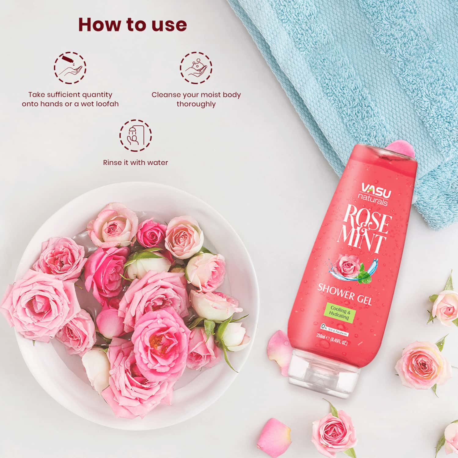 Buy VASU ROSE & MINT SHOWER GEL 250ML Online & Get Upto 60% OFF at ...